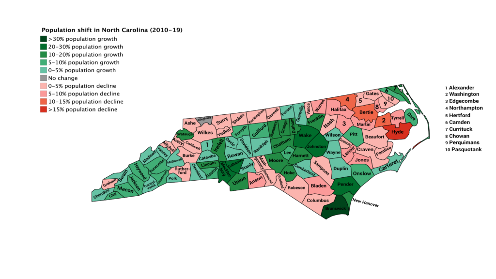 North Carolina Population Map 2025 Economic County Snapshots For North