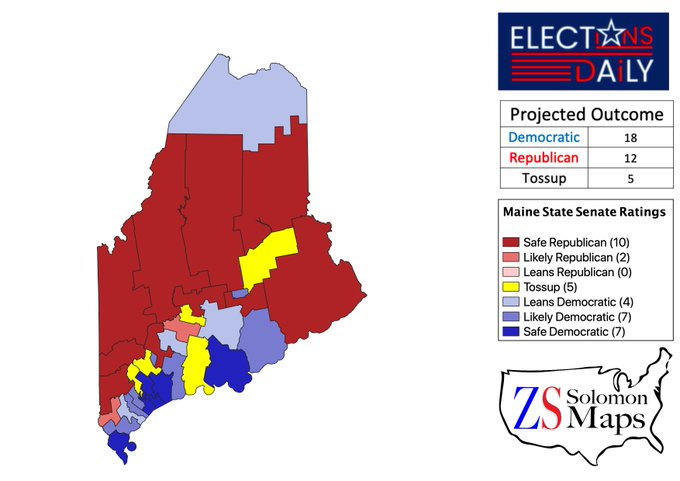 Maine's State Senate Debuts as Leans Democratic - Elections Daily