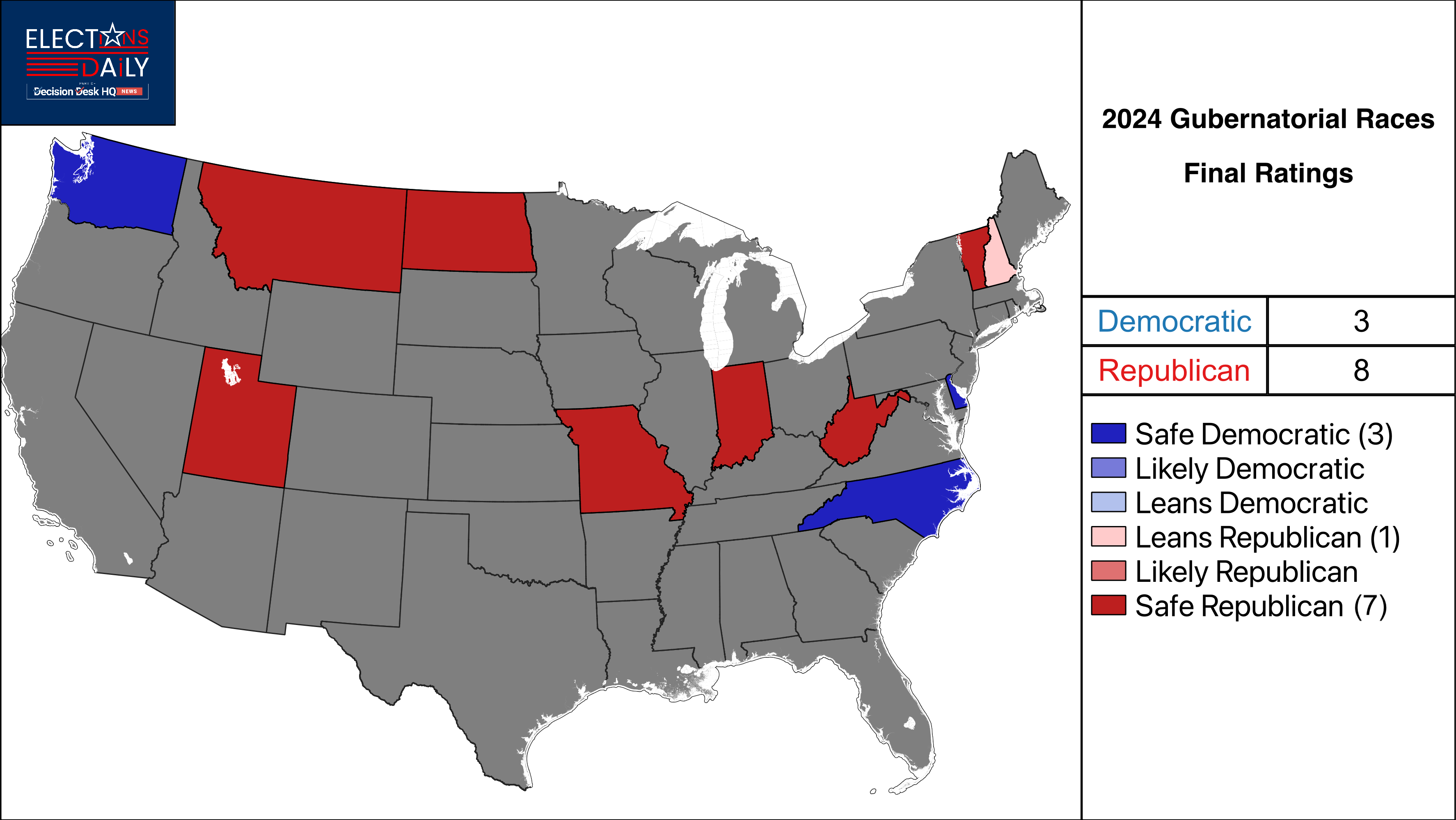 2024 Elections Daily Gubernatorial Ratings: The Final Update ...